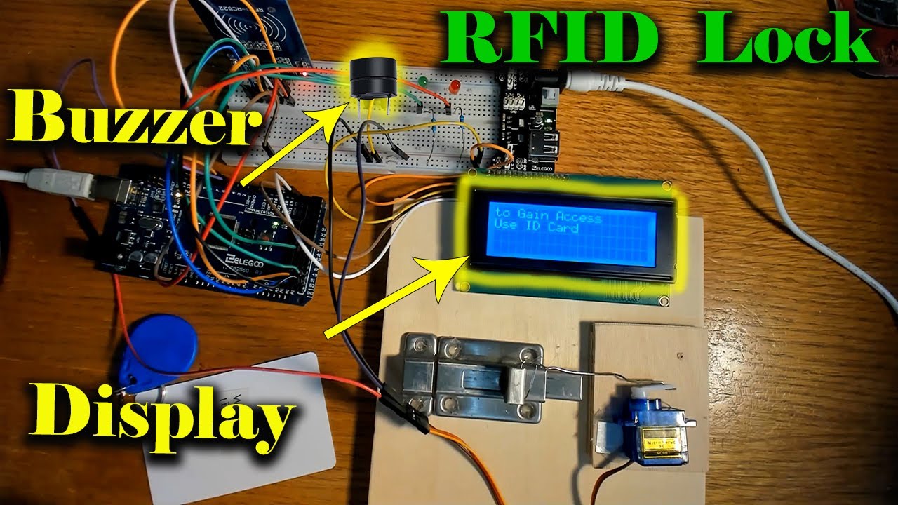Add An Alarm And I2c Lcd Display Monitor To Your Arduino Rfid Servo Lock A Project For 8551