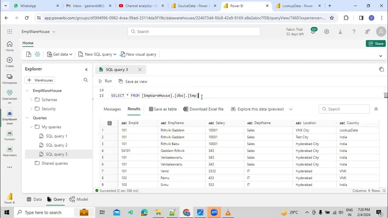 Understand about Lookup Activity Part 1 using Data Pipelines in MS Fabric in Telugu - YouTube