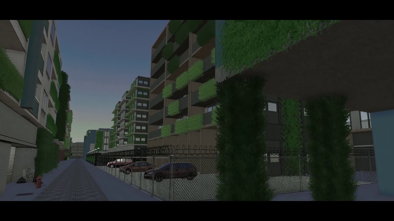 Vertical greenery (green plant) city VR environment - YouTube
