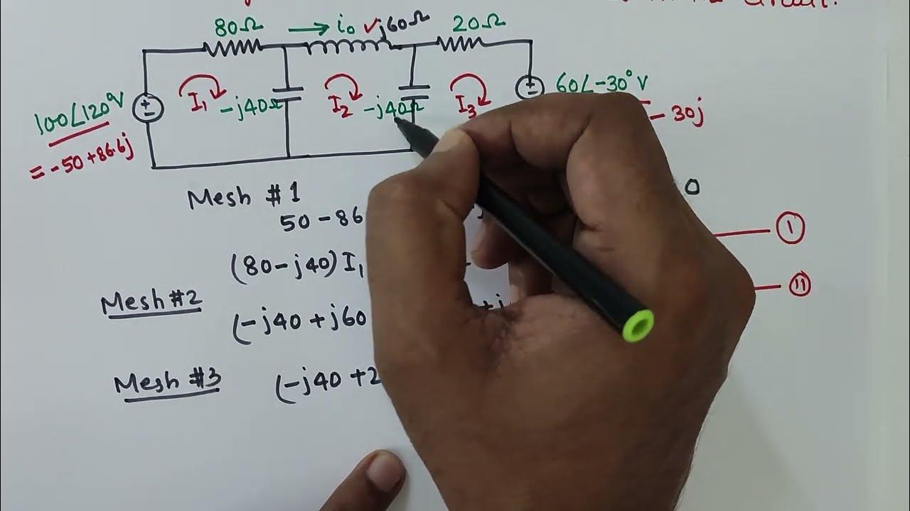 Mesh current analysis problem and equation solving using cramer's rule | Circuit/Network theory ...