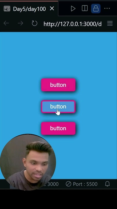 Button Hover Effect Using Html And Css 🔥 Day5 Day100 Html Css Javascript Shorts Trending