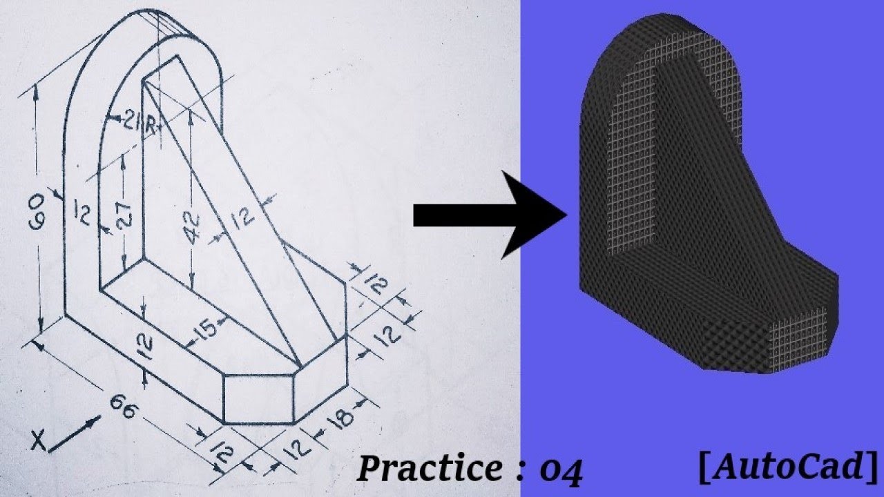 Practice 04 | 3D Design in AutoCad | AutoCad Designs - YouTube