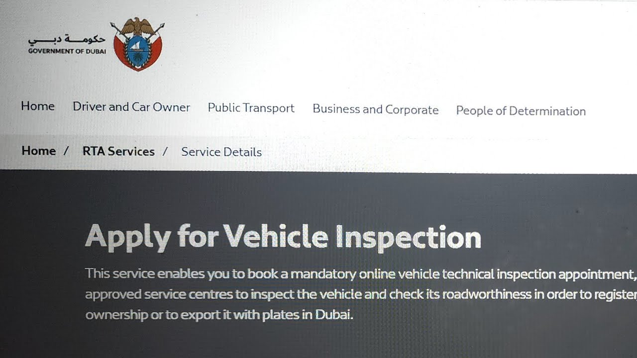 How to book RTA Vehicle Inspection Appointment ( complete process ...