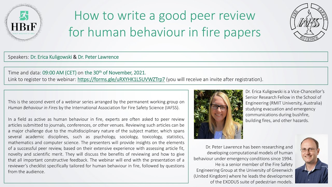 HBiF IAFSS W2 How To Write A Good Peer Review For HBiF Papers YouTube HBiF IAFSS W2 How To Write A Good Peer Review For HBiF Papers YouTube