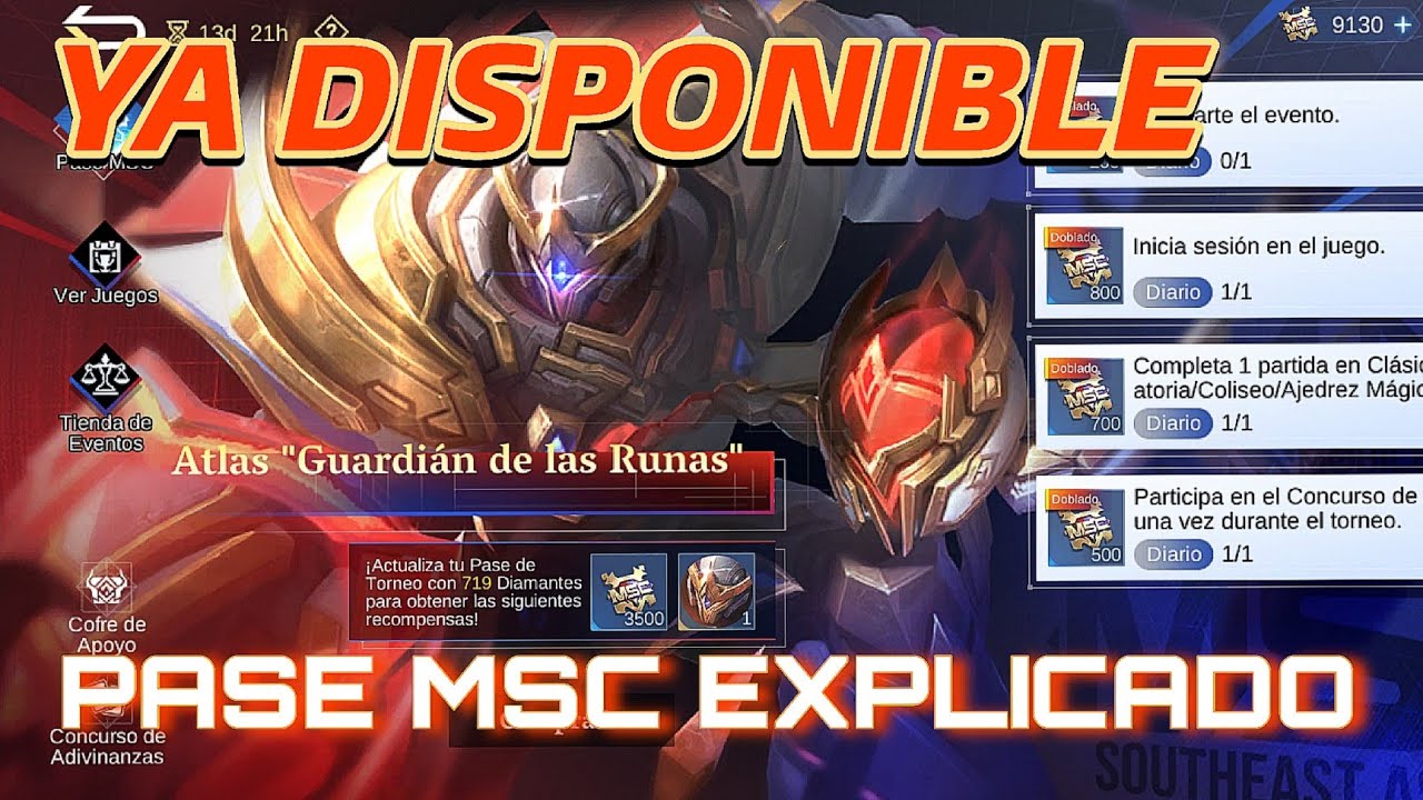 PASE MSC EXPLICADO + REVIEW DE LA SKIN MLBB ESP - YouTube