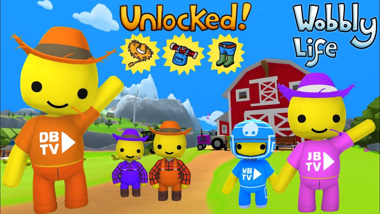 WE UNLOCKED ALL THE FARMER OUTFIT PIECES IN WOBBLY LIFE - YouTube
