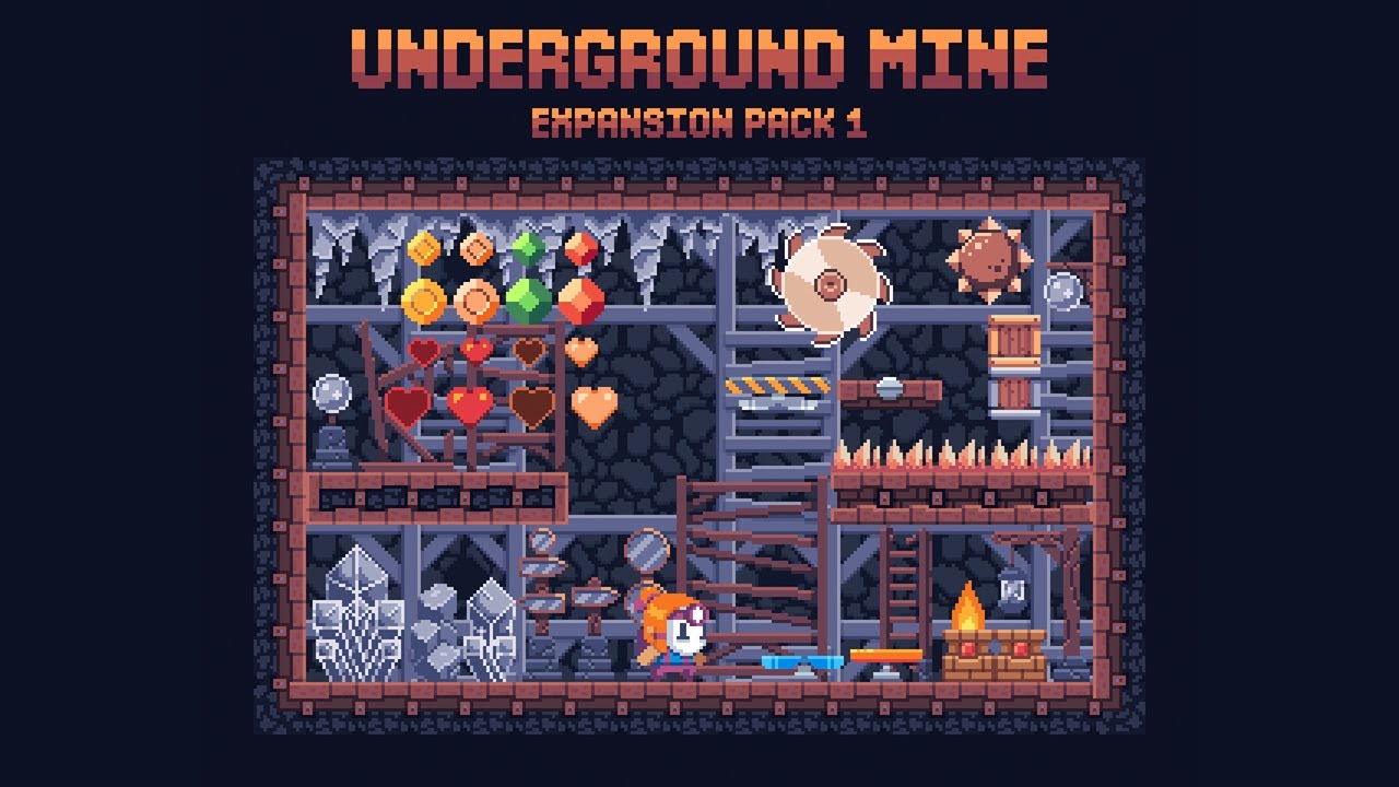 UNDERGROUND MINE-Expansion Pack 1 | PIXEL ART GAME ASSETS (Ya ...