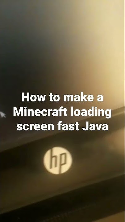 how to make loading screen faster Minecraft Java - YouTube