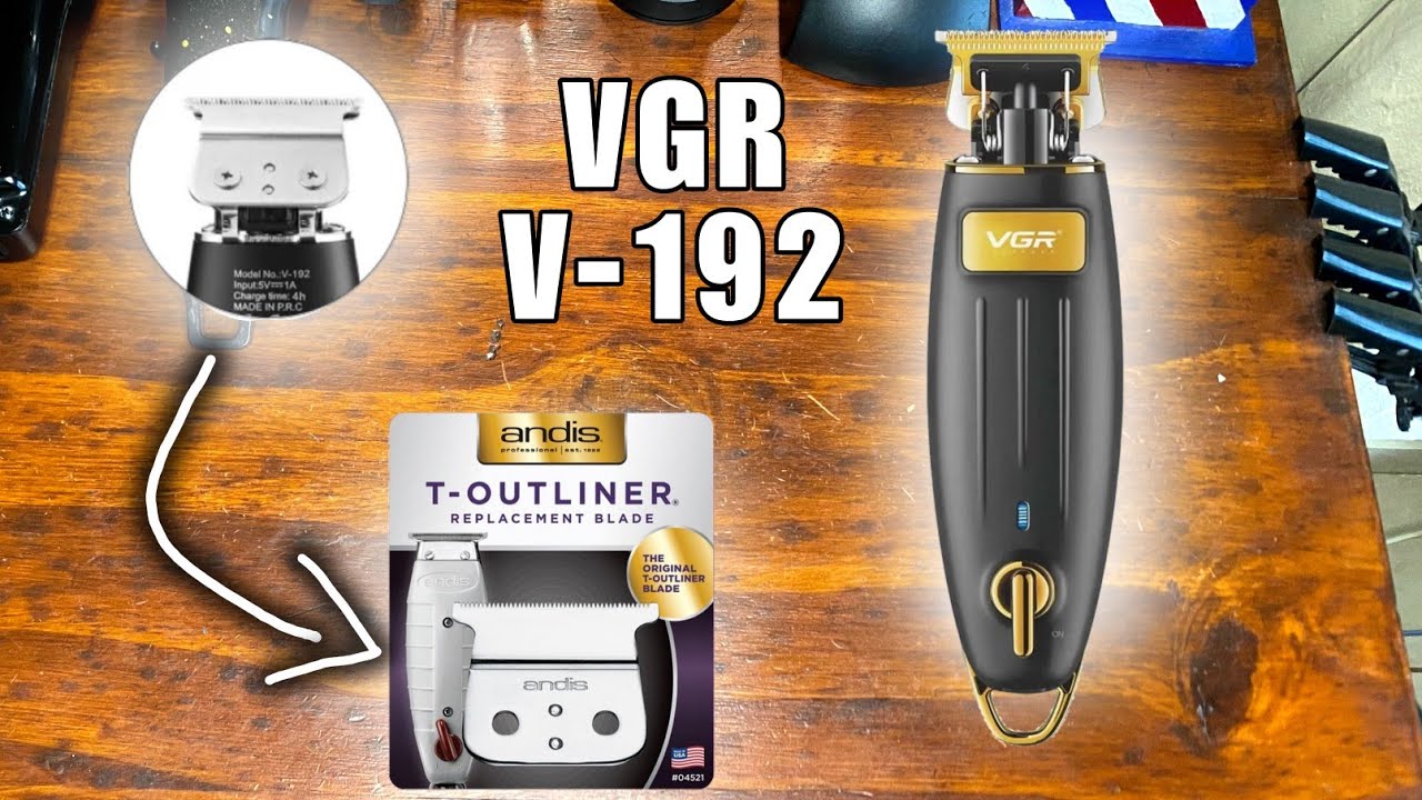 Review Trimmer VGR V-192 con cuchillas ANDIS t- OUTLINER - YouTube