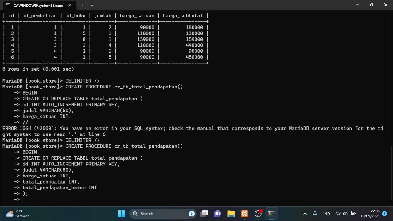 Cursor dalam SQL - Demonstrasi dan Penjelasan melalui CMD (2205551072) - YouTube