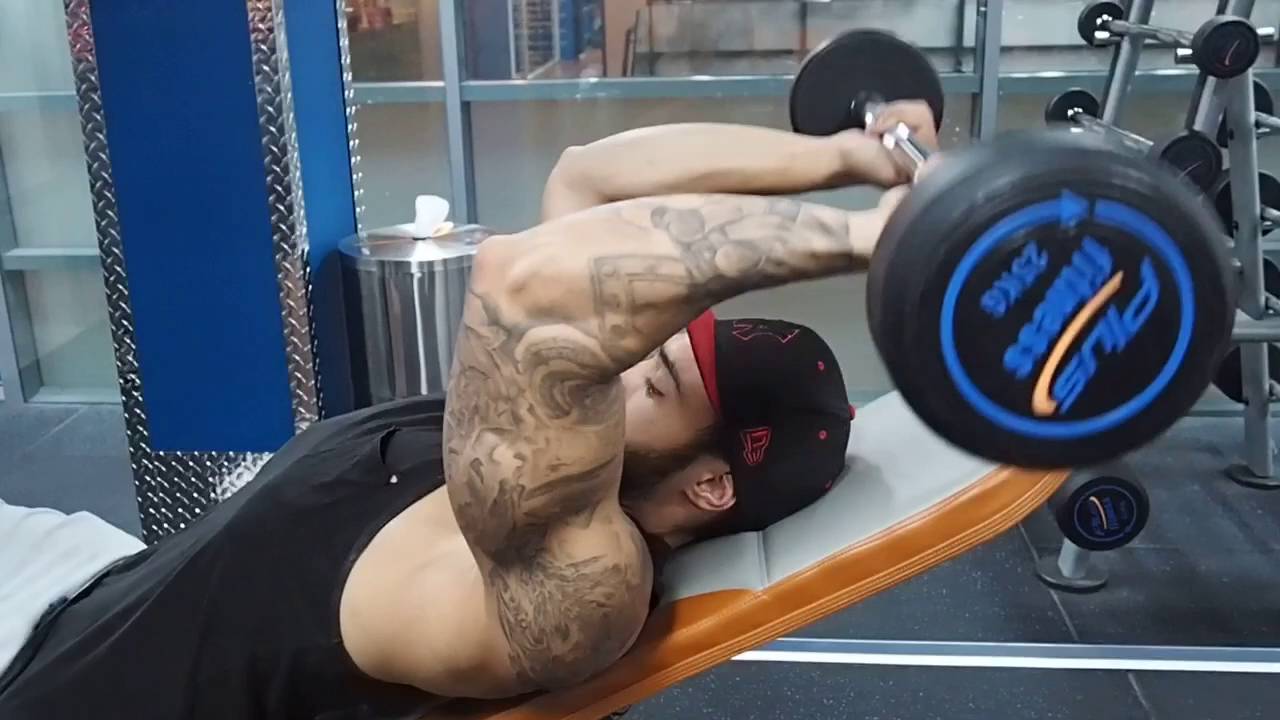 incline skull crushers - Triceps - YouTube