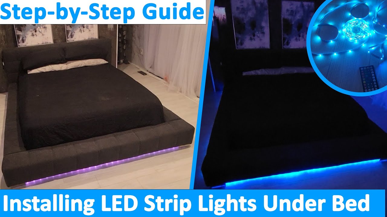 How to Install Strip Lights on a Bed or Mirror - LED Under-Bed Lighting ...
