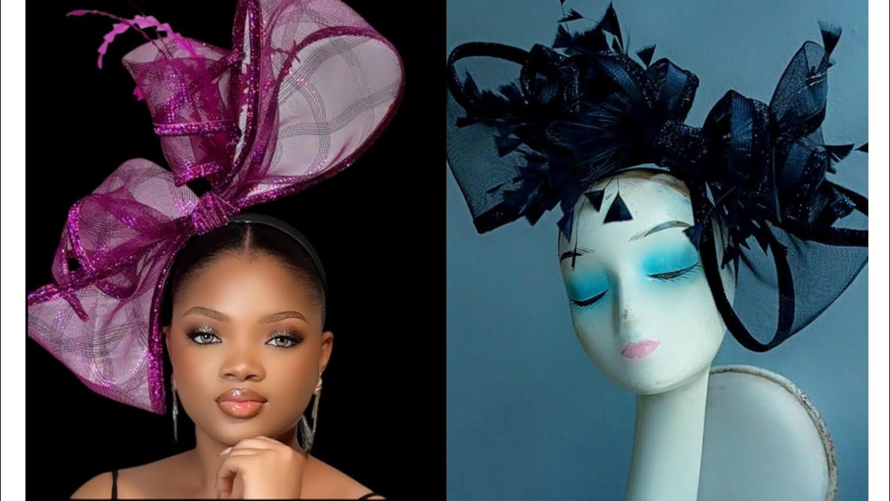 THE QUEEN'S HEADPIECE: BIG CRINOLINE BOW HEADPIECE/FASCINATOR # ...