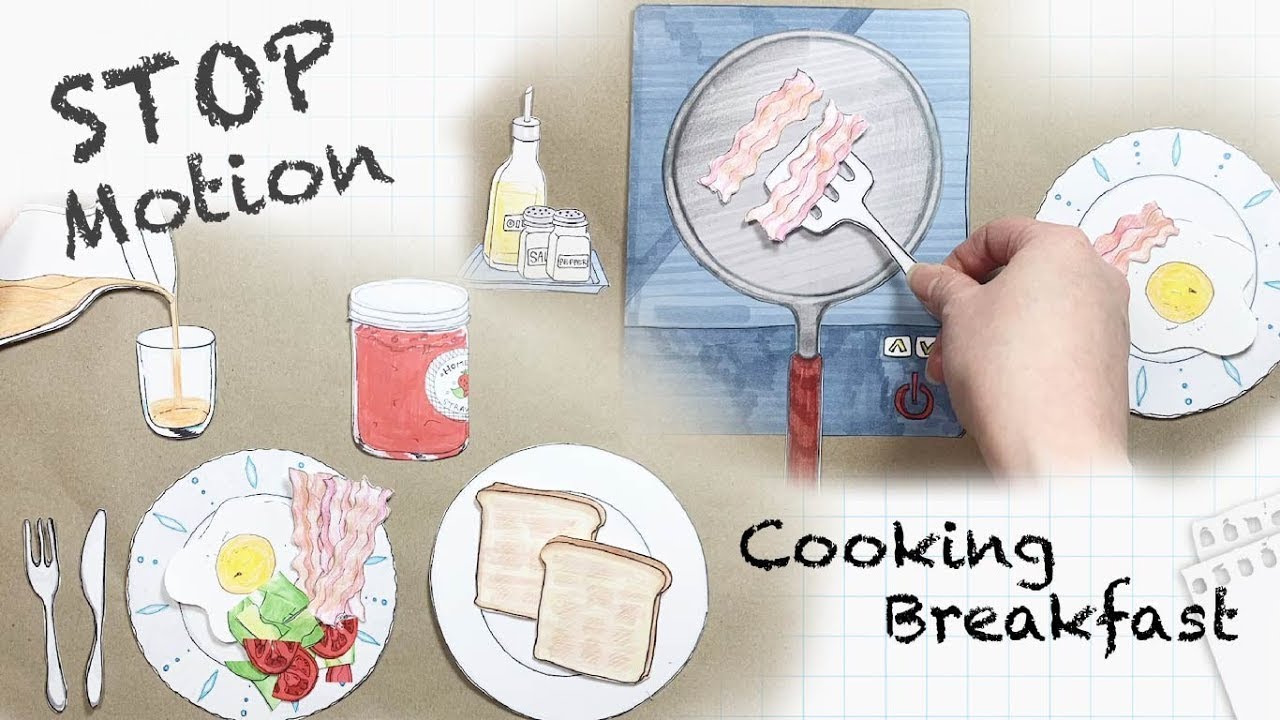 Stop Motion | Cooking Breakfast | Paper Drawing Animation - YouTube