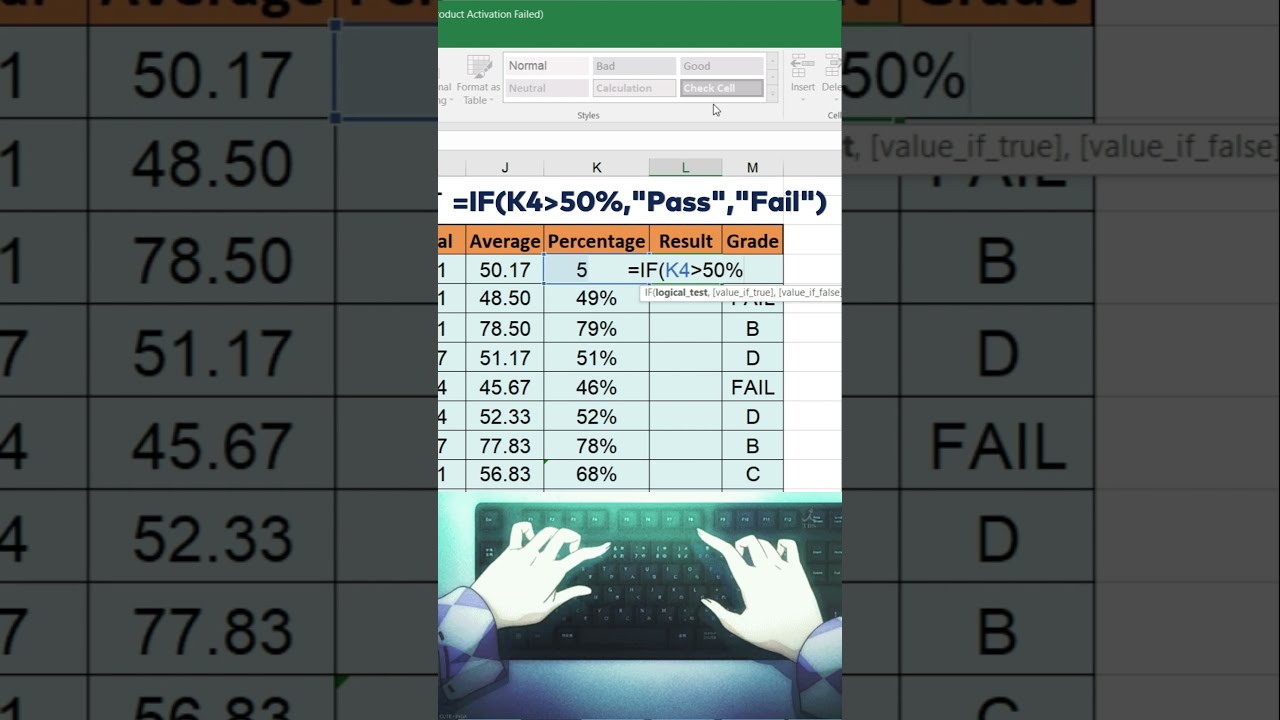 Result Pass Fail In Excel If Use In Excel YouTube Result Pass Fail In Excel If Use In Excel YouTube