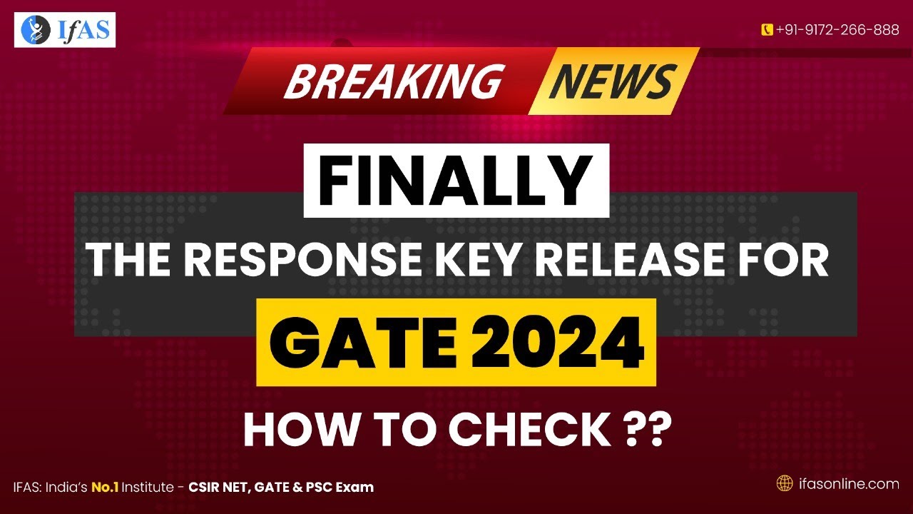 BREAKING NEWS|Reponce Key|Answer key |GATE 2024 - YouTube