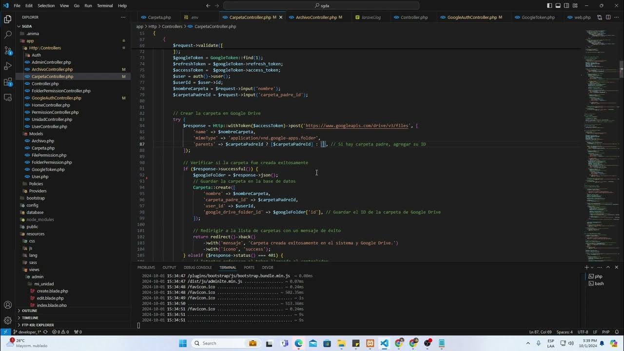 LARAVEL 11 - GOOGLE DRIVE API V3 / FOLDER UPLOAD, FILE UPLOAD - YouTube