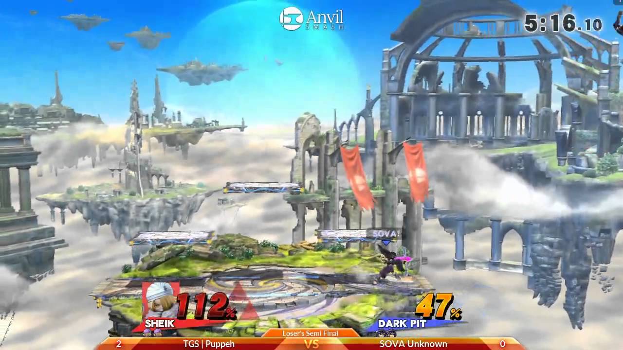 Anvil Smash #15 Singles: TGS Puppeh (Sheik) vs SOVA Unknown (Link, Dark ...