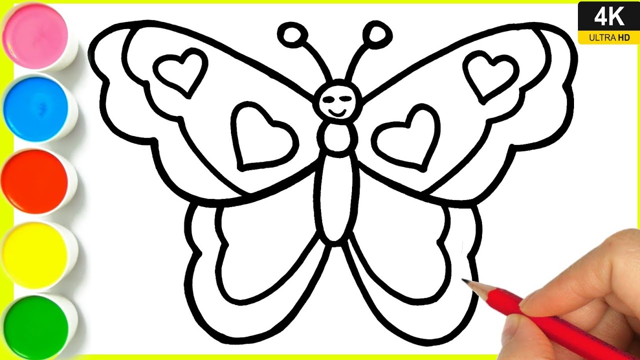 How to draw cute butterfly drawing || step by step flying butterfly ...