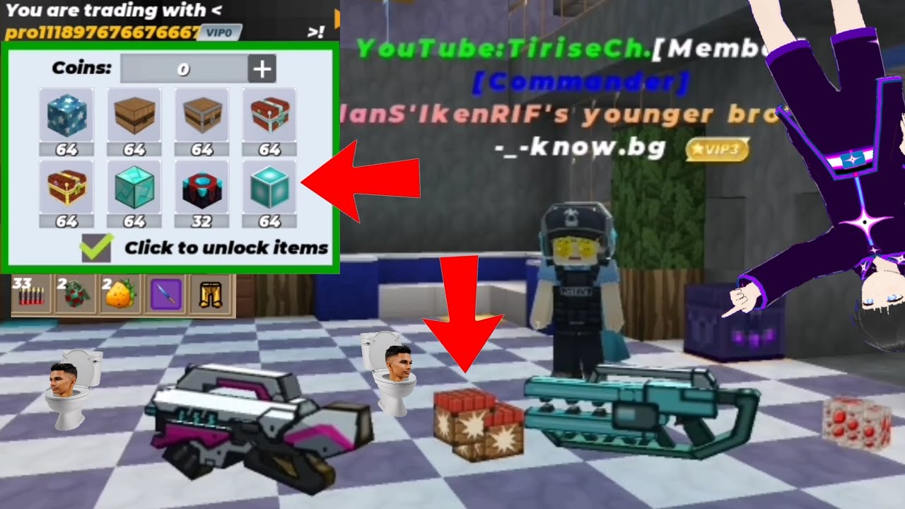 I Got 2 VIP Guns + 2 Rare Items And I Gave him VIP Privileges Blocks ...