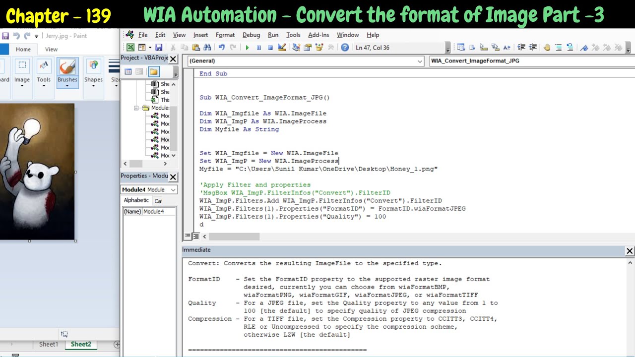 Vba Wia Automation Convert Image Format Youtube