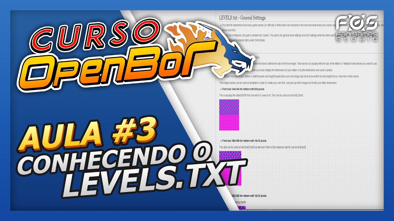 CURSO OPENBOR AULA #3 CONHECENDO O LEVELS.TXT - YouTube