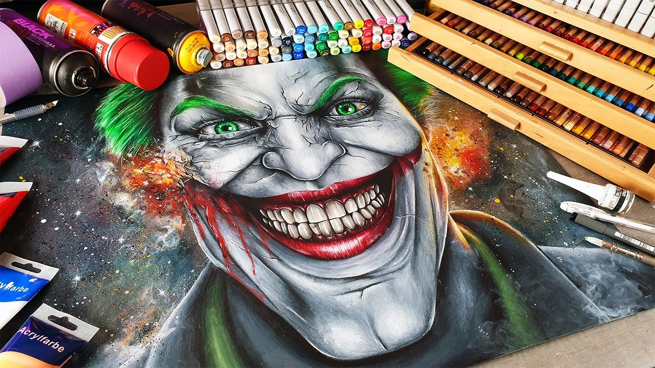DC FANART Joker Artwork ( Luminance, Copic Marker) Speed drawing - YouTube