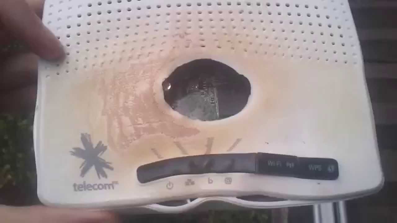 TELECOM MODEM CATCHING FIRE - YouTube