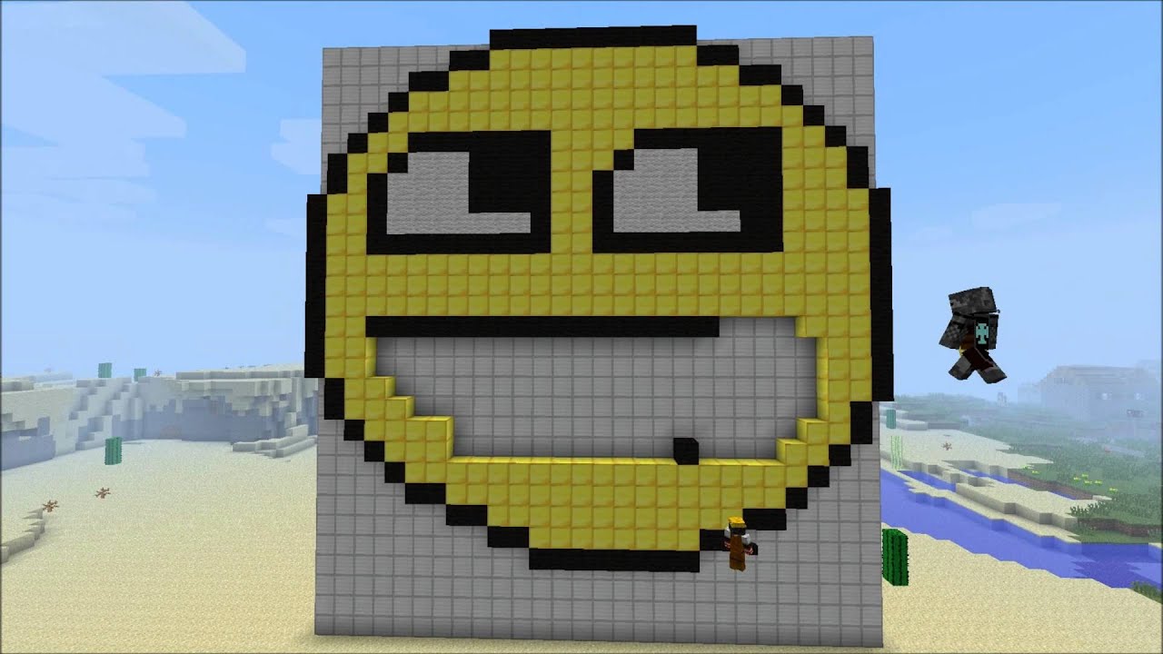 Minecraft - Pixel Art - Epic/Awesome Face - YouTube