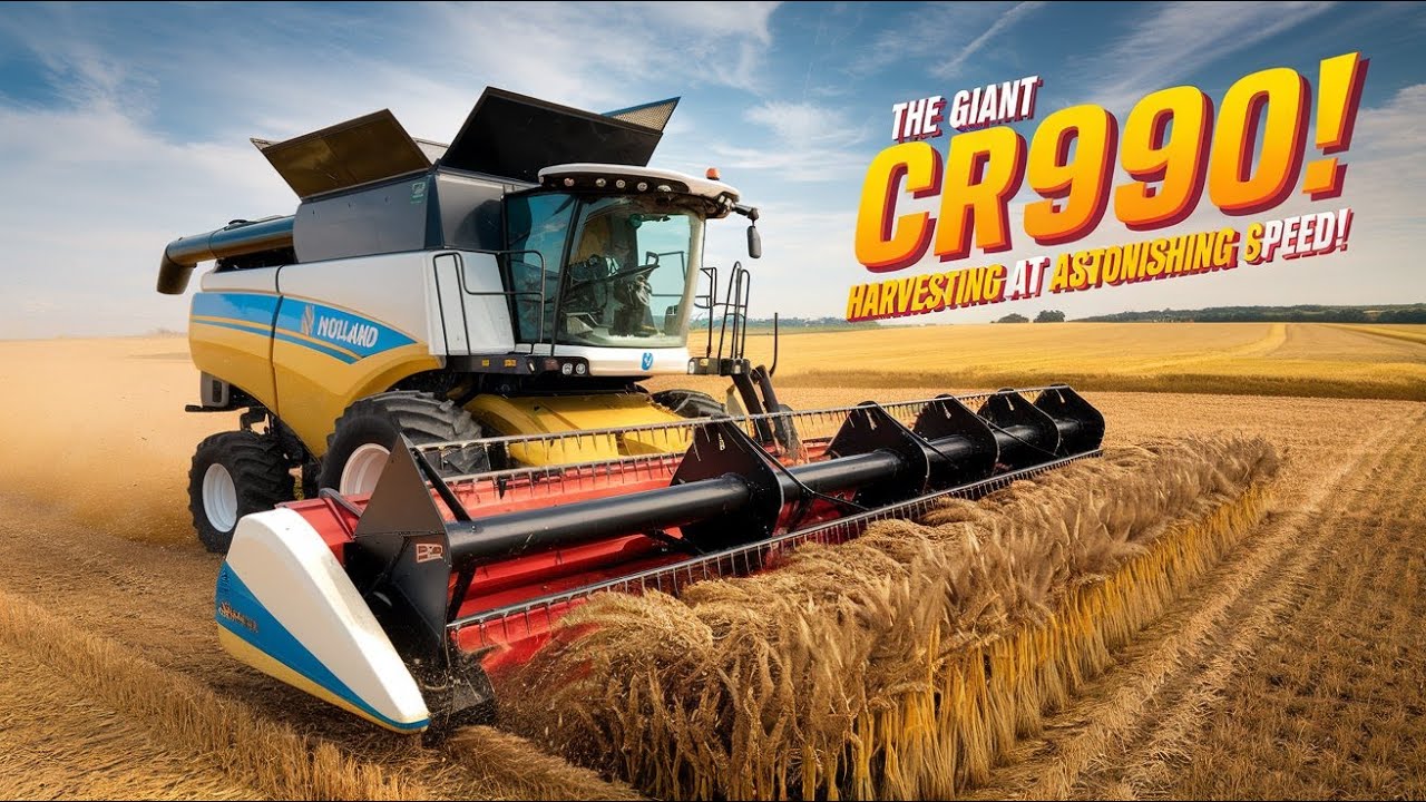 The Giant CR9.90 New Holland Harvesting at an Astonishing Speed - YouTube