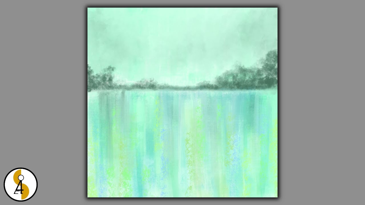 Waterfall Abstract Art / Waterfall Landscape Painting / Relaxing ...