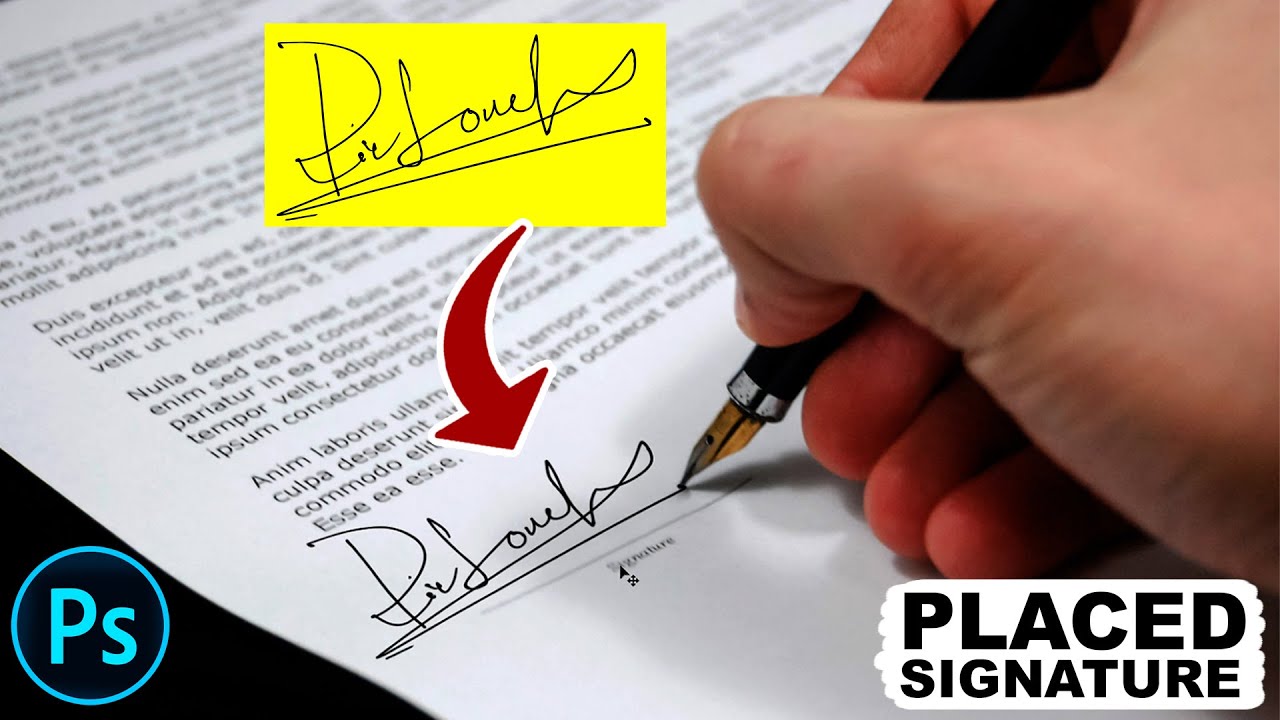 How to Place Signature Image on Document in Photoshop - YouTube