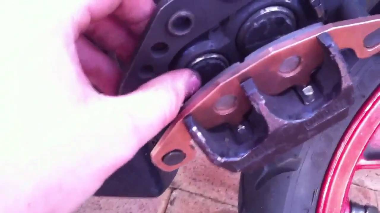 How to install brake pads on a motorcycle part 2 - YouTube