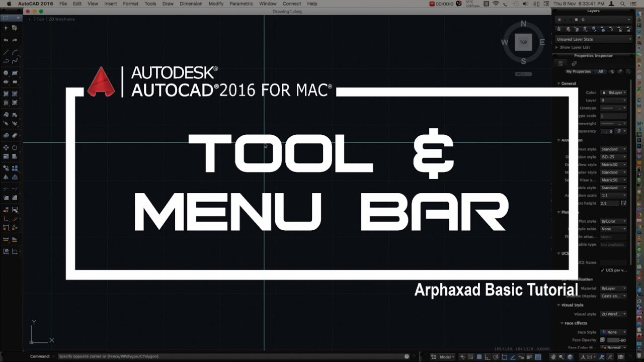 AUTOCAD IMAC: TOOLS & MENU BAR (EASY) - YouTube