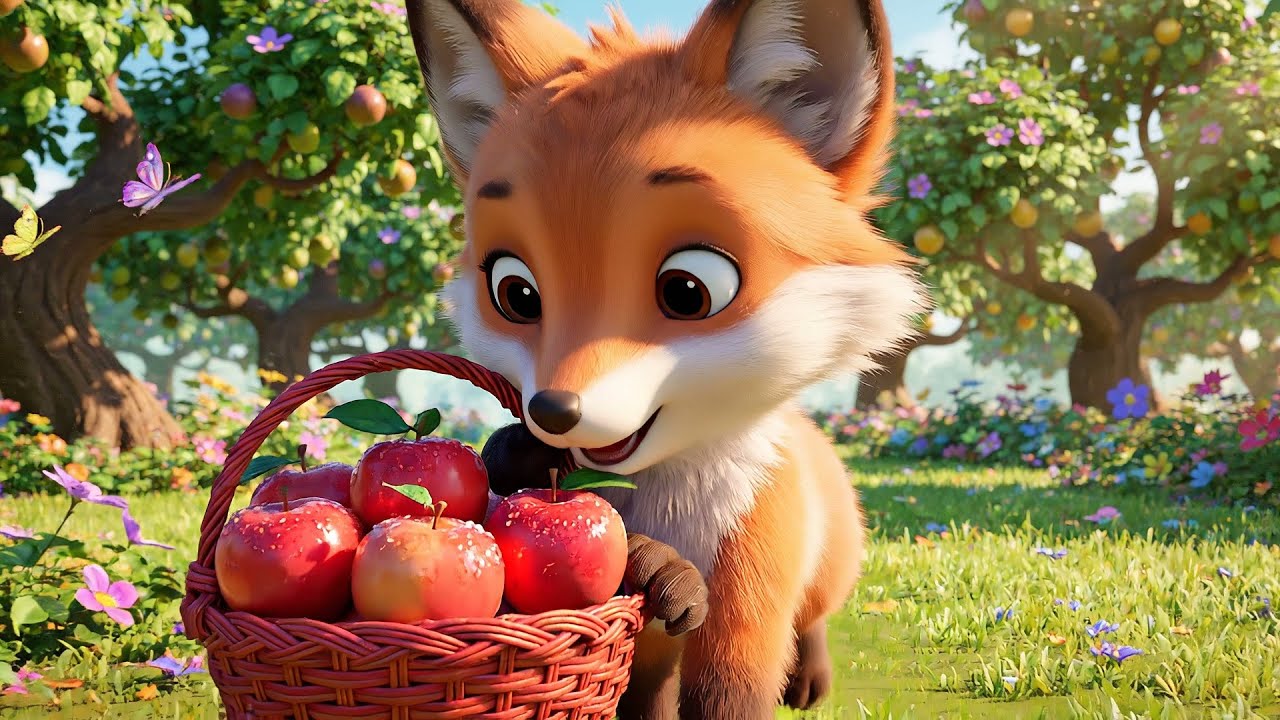 Minecraft Baby Fox Carried a Basket of Apples | Nursery Rhymes for Kids ...