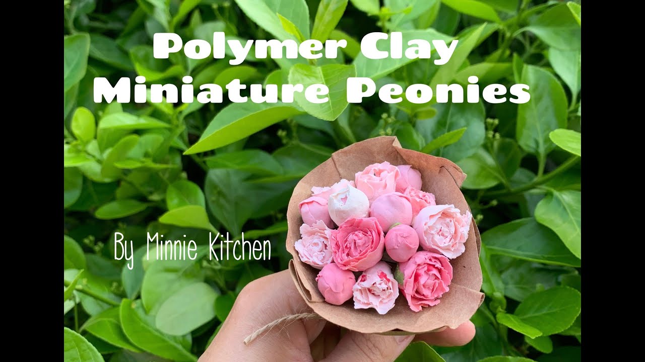 Polymer Clay Miniature Peonies Flower Making Tutorial - YouTube