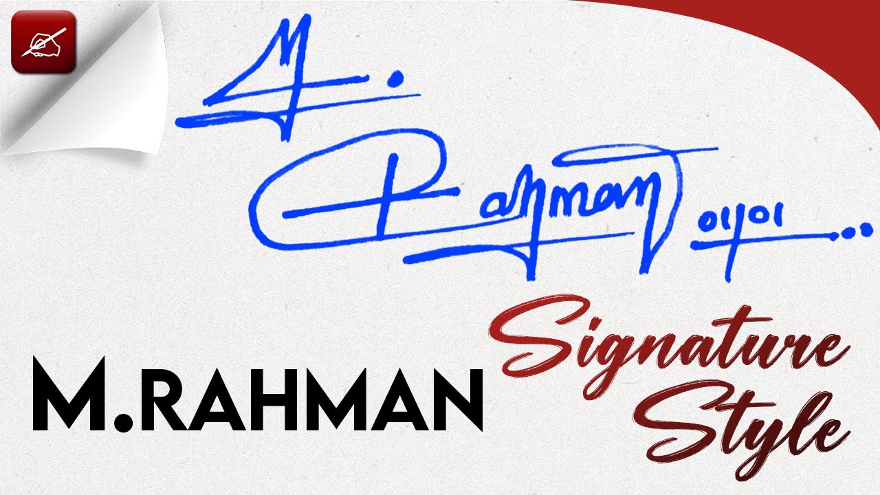 Creating a Digital Signature for M.Rahman | Modern & Professional ...