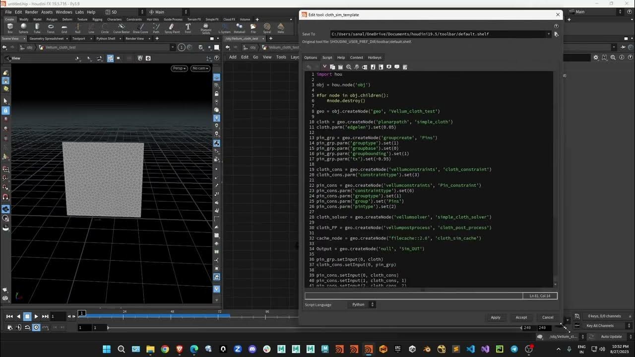 Houdini Python First Tool Youtube