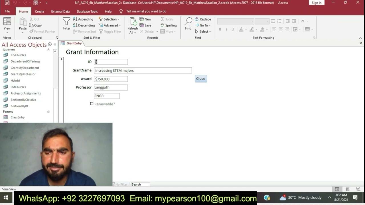 Access Module 6 SAM Project B Ridgedale College | Access Module 6 SAM Project 1b ...