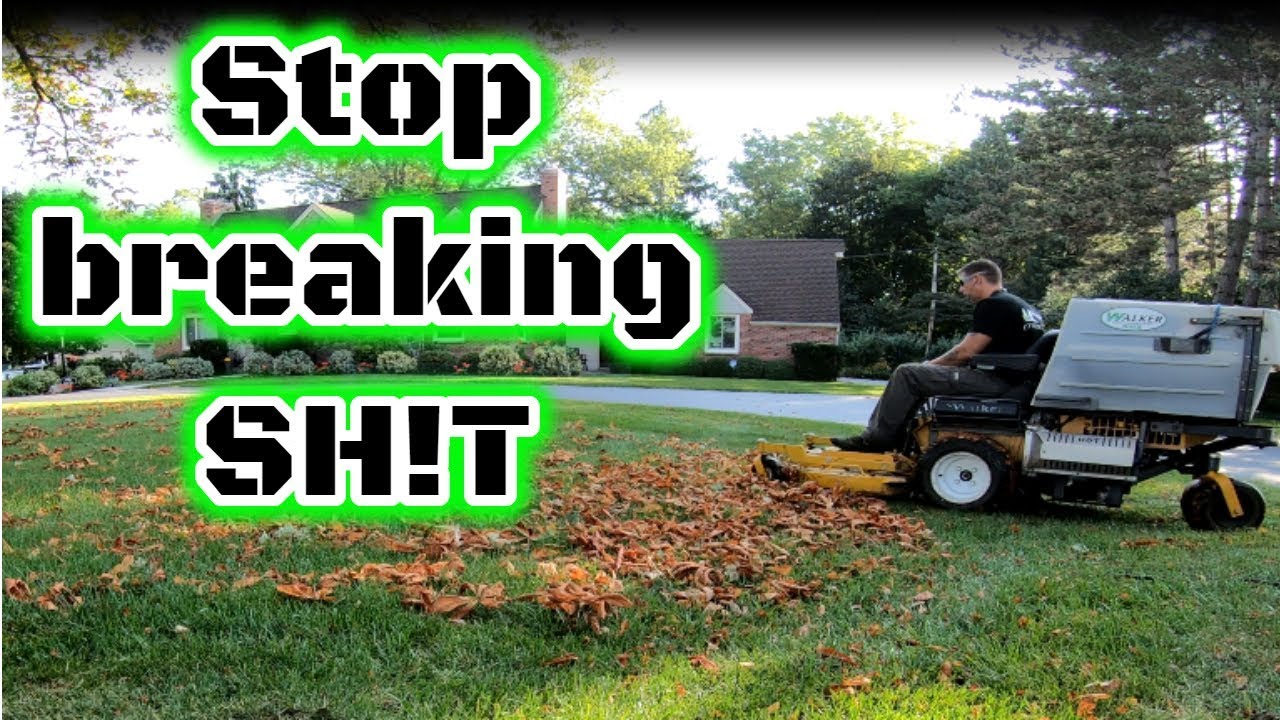 Mowing leaves and Bagging leaves - YouTube