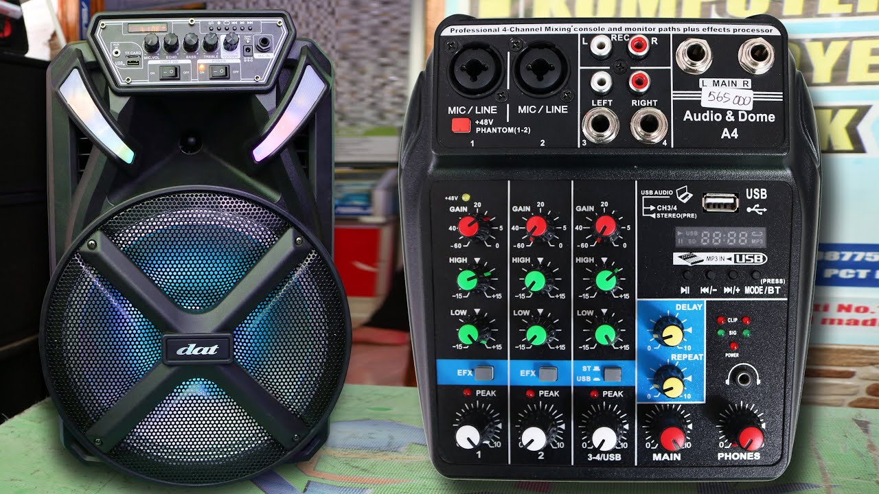 speaker DAT DT 1210FT X2 digabung dengan Mixer Audio & DOME A4 suara ...