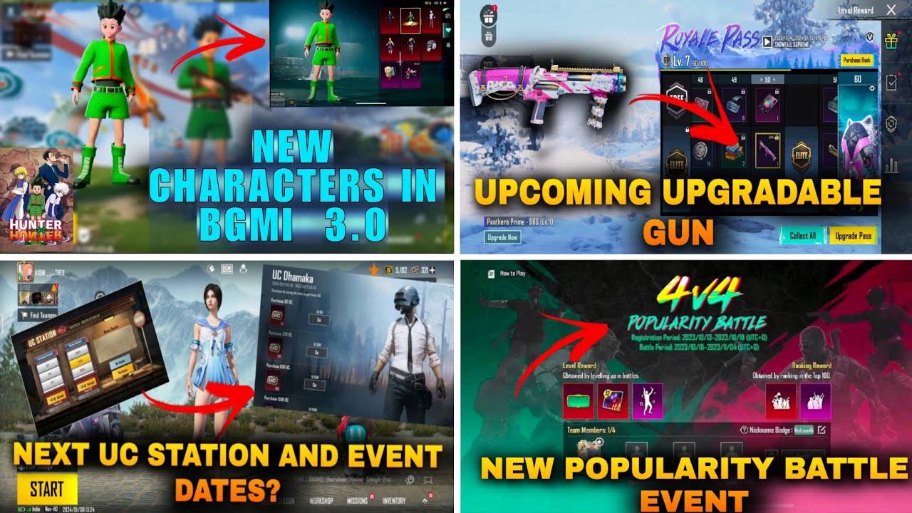 🔴Bgmi Upcoming Anime Characters/ Upgradable Gun/ Next Uc Events Dates ...