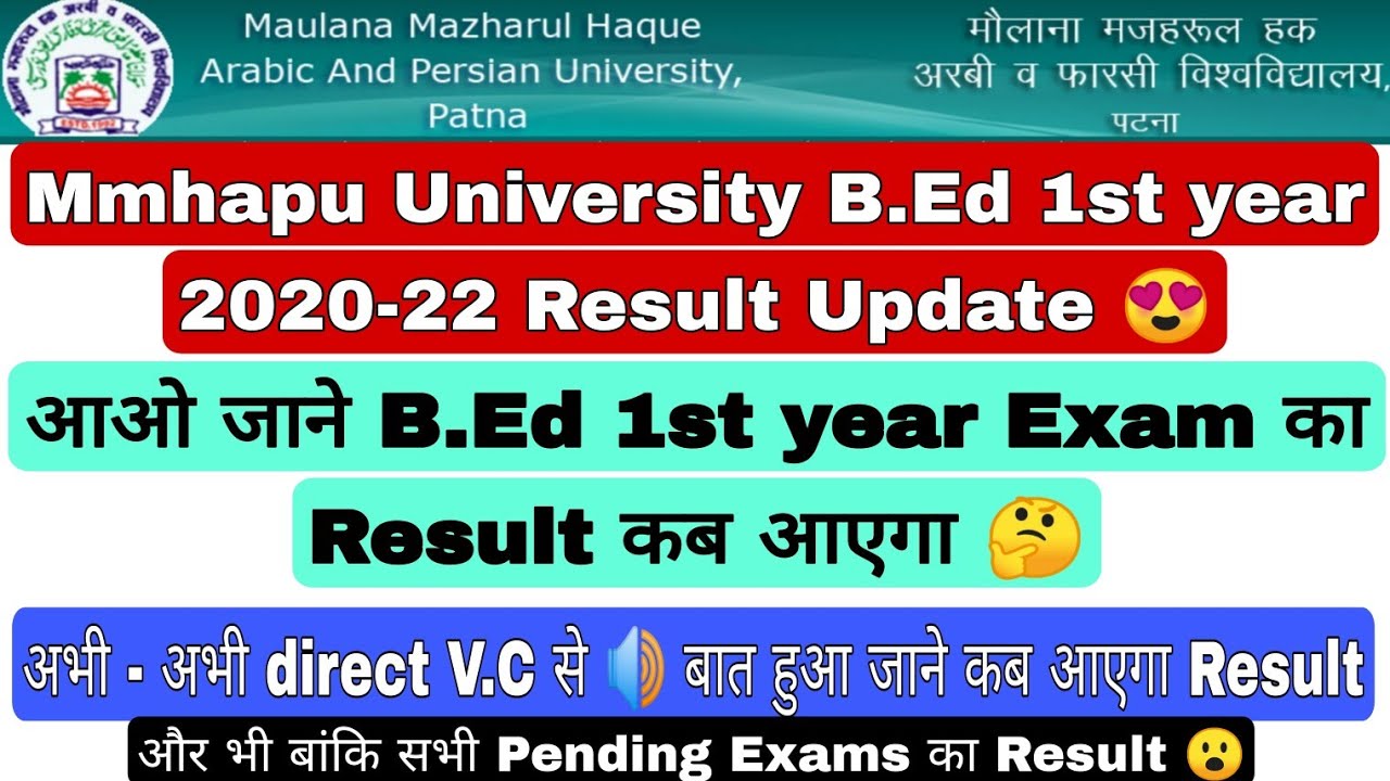 Mmhapu Maulana University BEd Exam Results Update, Download B.Ed 1st ...