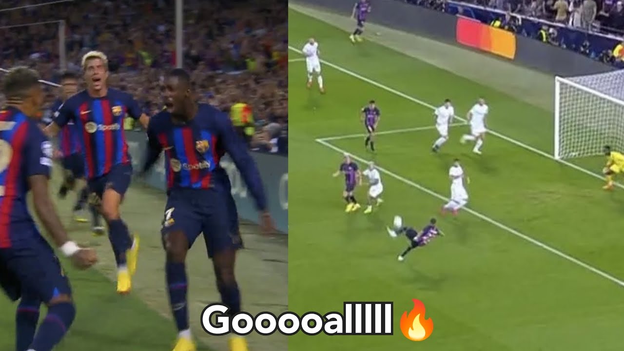 Dembele goal Barcelona Vs Inter Milan, wild celebration 🔥, Dembele goal ...