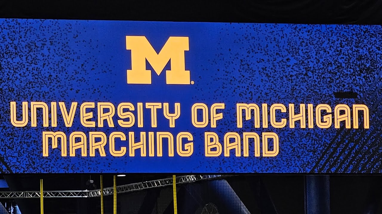 CFP Championship team Michigan Wolverines Marching Band performs at the ...