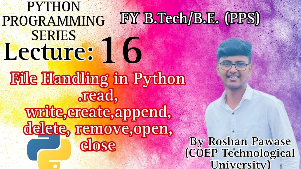 Python Programming Lecture 16 Youtube 1660