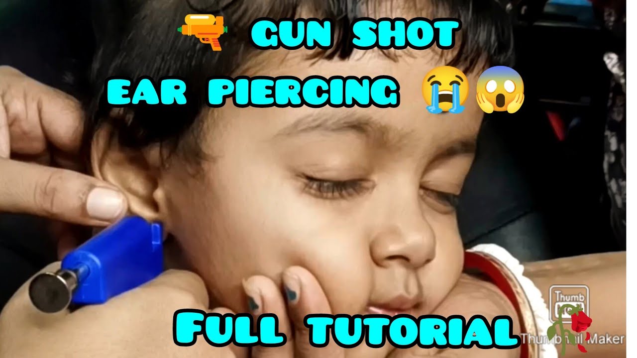 painless gun 🔫 shot ear piercing 🥹😱🙆কান ফোটানো।। full tutorial।। soma ...