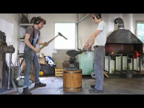 Forging a prototype helmet in Sweden - YouTube