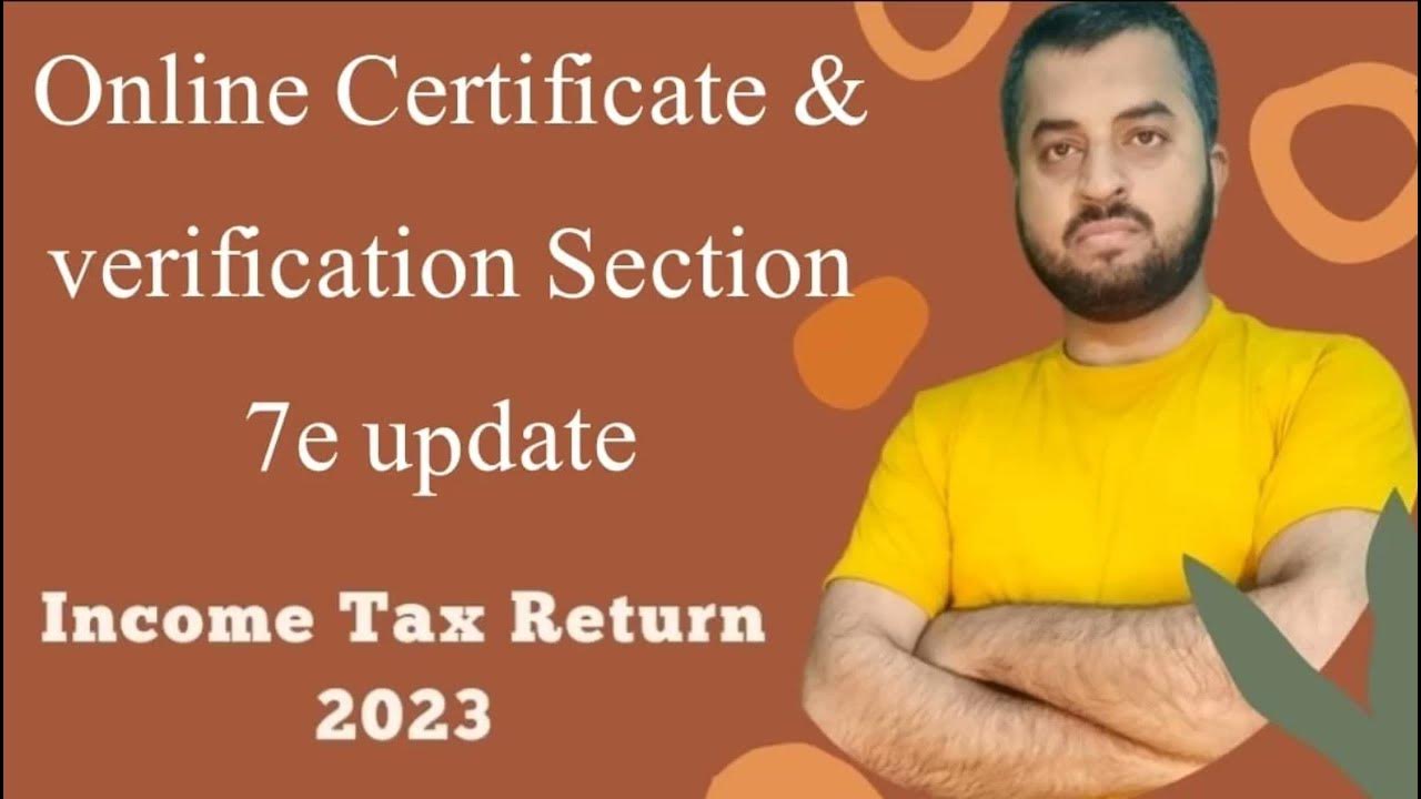 Online Certificate Section 7e for filer and verification | save 1 ...