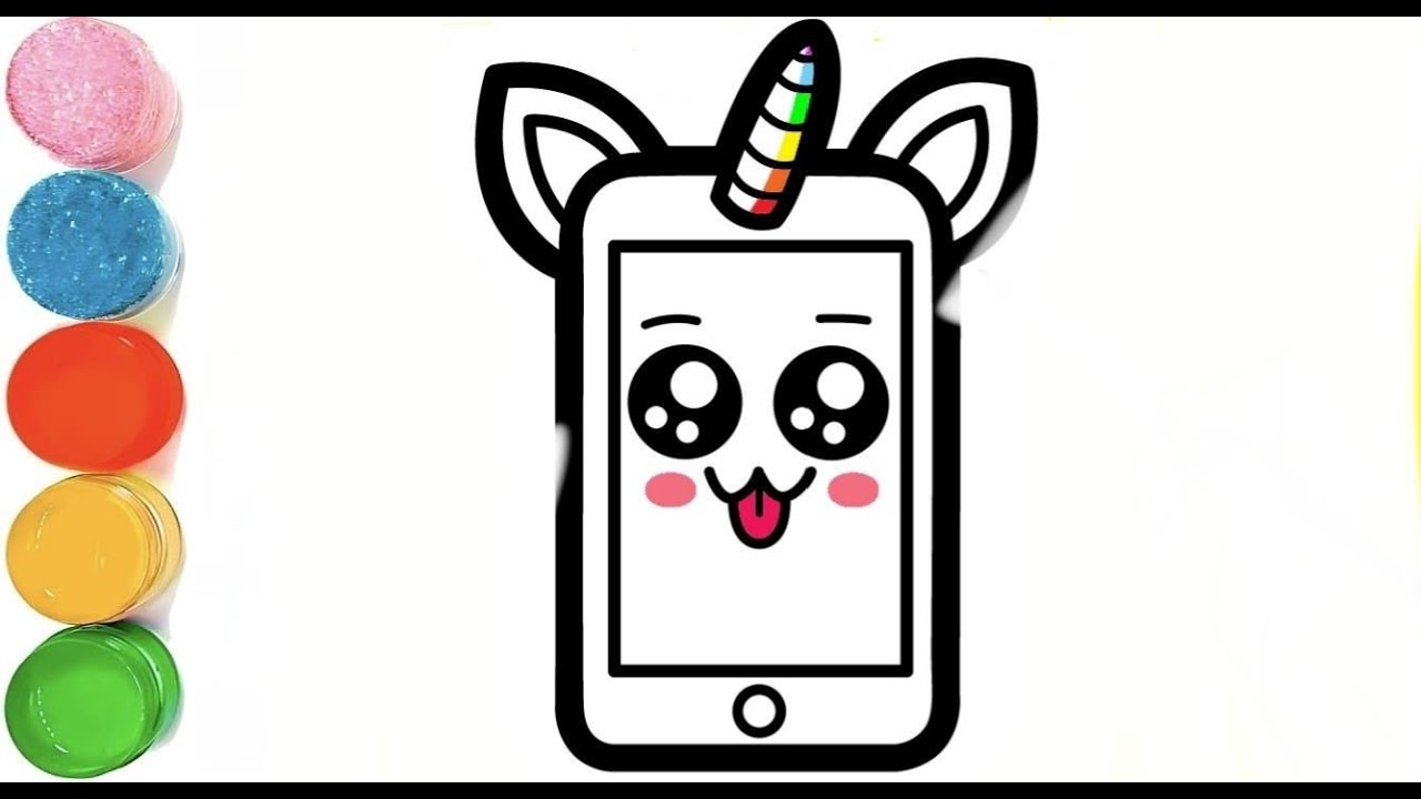 How To Draw a Cute Smartphone Drawing | Beautiful Smartphone Drawing ...